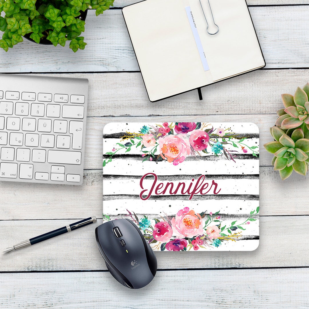 Personalized Mouse Pad| Floral Watercolor Mouse Pad| Desk Accessories ...