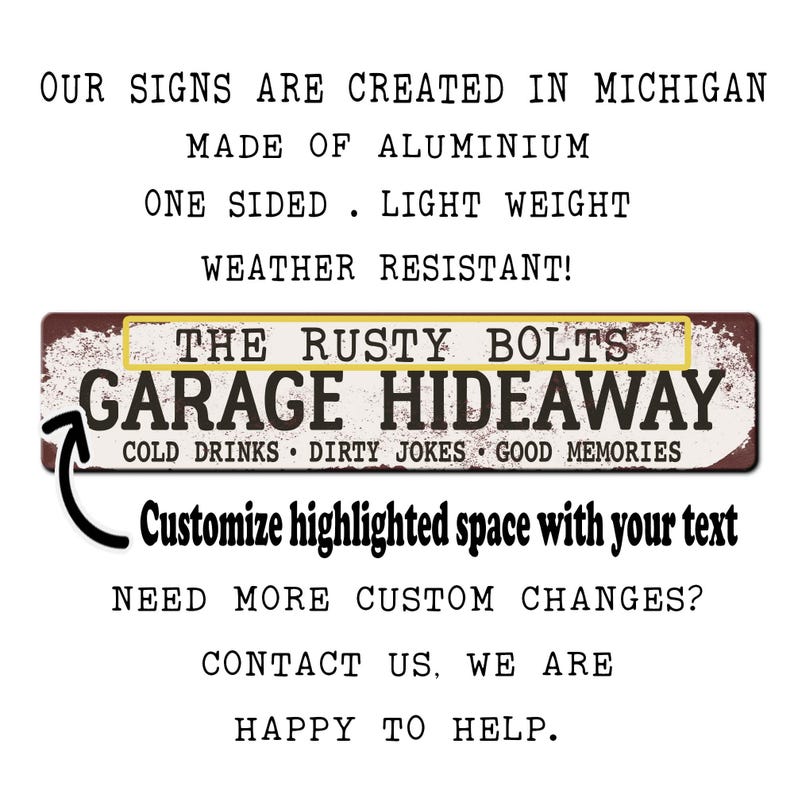 Custom Personalized Garage Hideaway Sign - Funny Garage Sign - Funny ...
