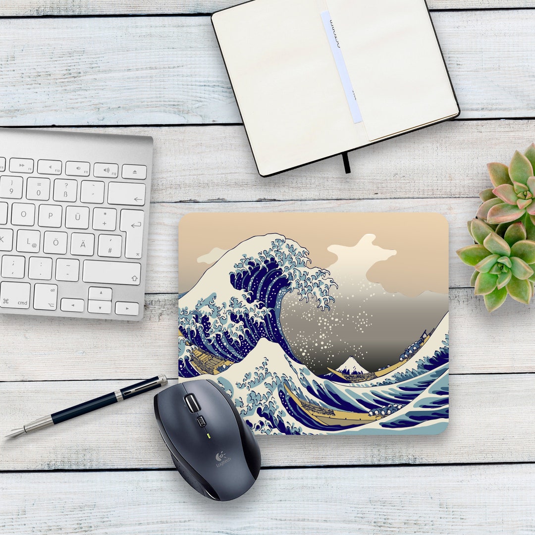 The Great Wave of Kanagawa Mouse Pad, Office Decor, Ocean Mouse Pad ...