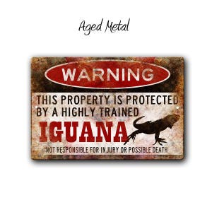 Iguana Sign,funny Metal Signs,iguana Accessories,lizard Warning Sign ...