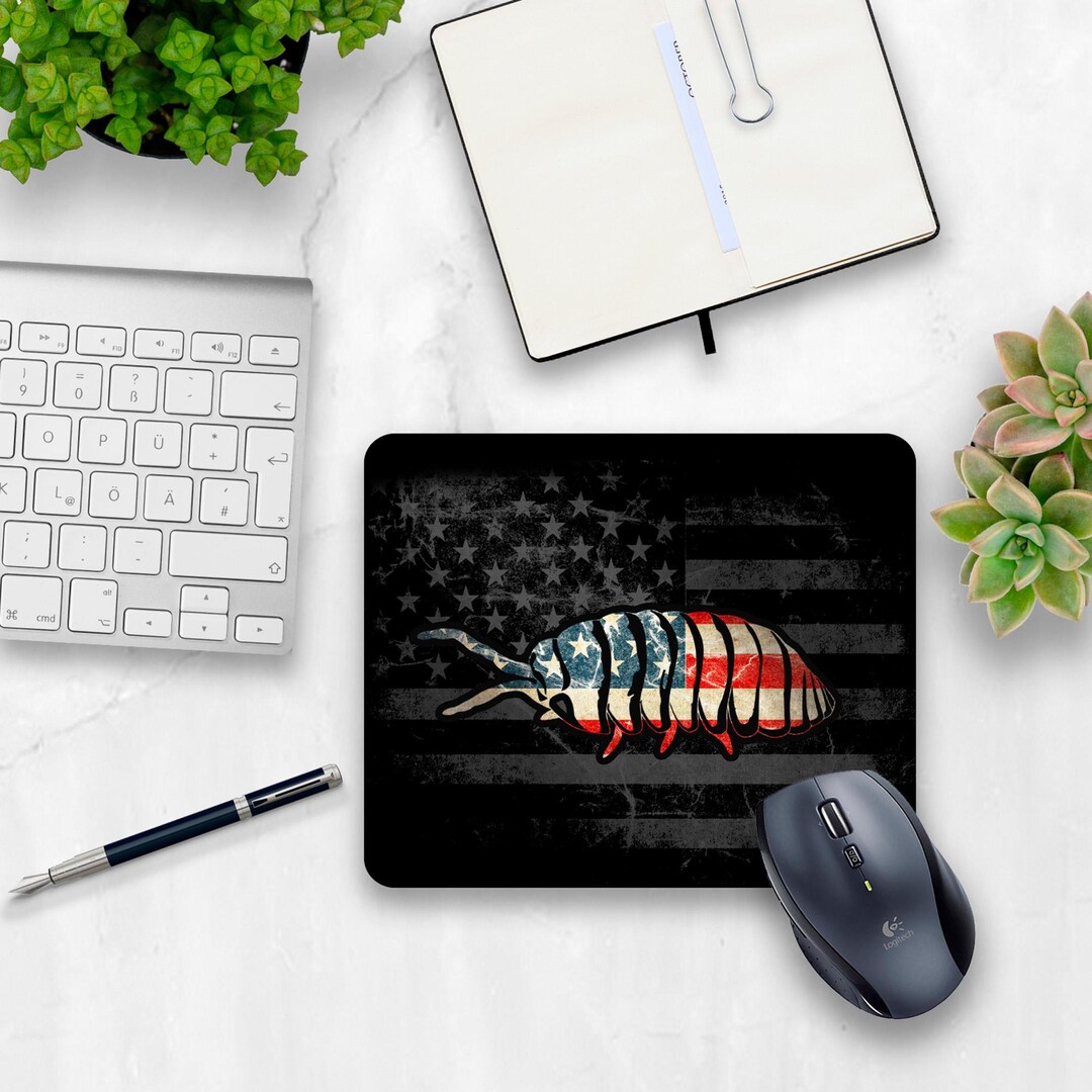 Isopod American Mouse Pad - Distressed Flag Isopod Mouse Mat - Isopod ...