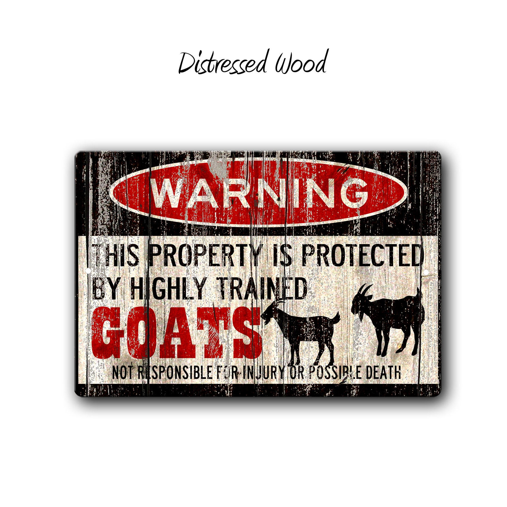 Funny Goat Warning Metal Sign - Goat Yard Barn Decor - Etsy