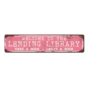 Lending Library Sign - Reading Community Share Library Sign - Book ...