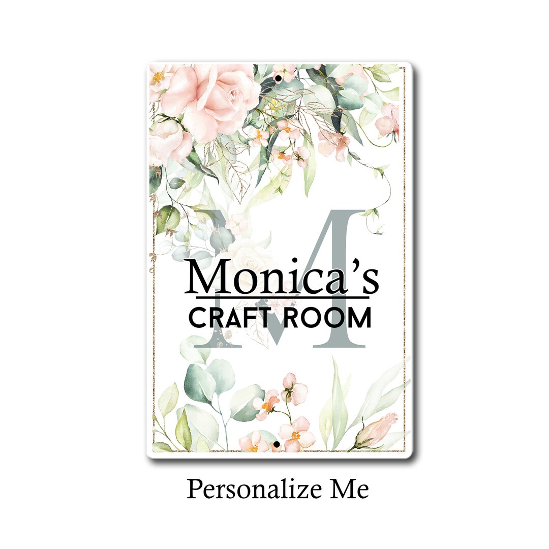 Personalized Craft Room Door Metal Sign - Custom Craft Room Décor ...
