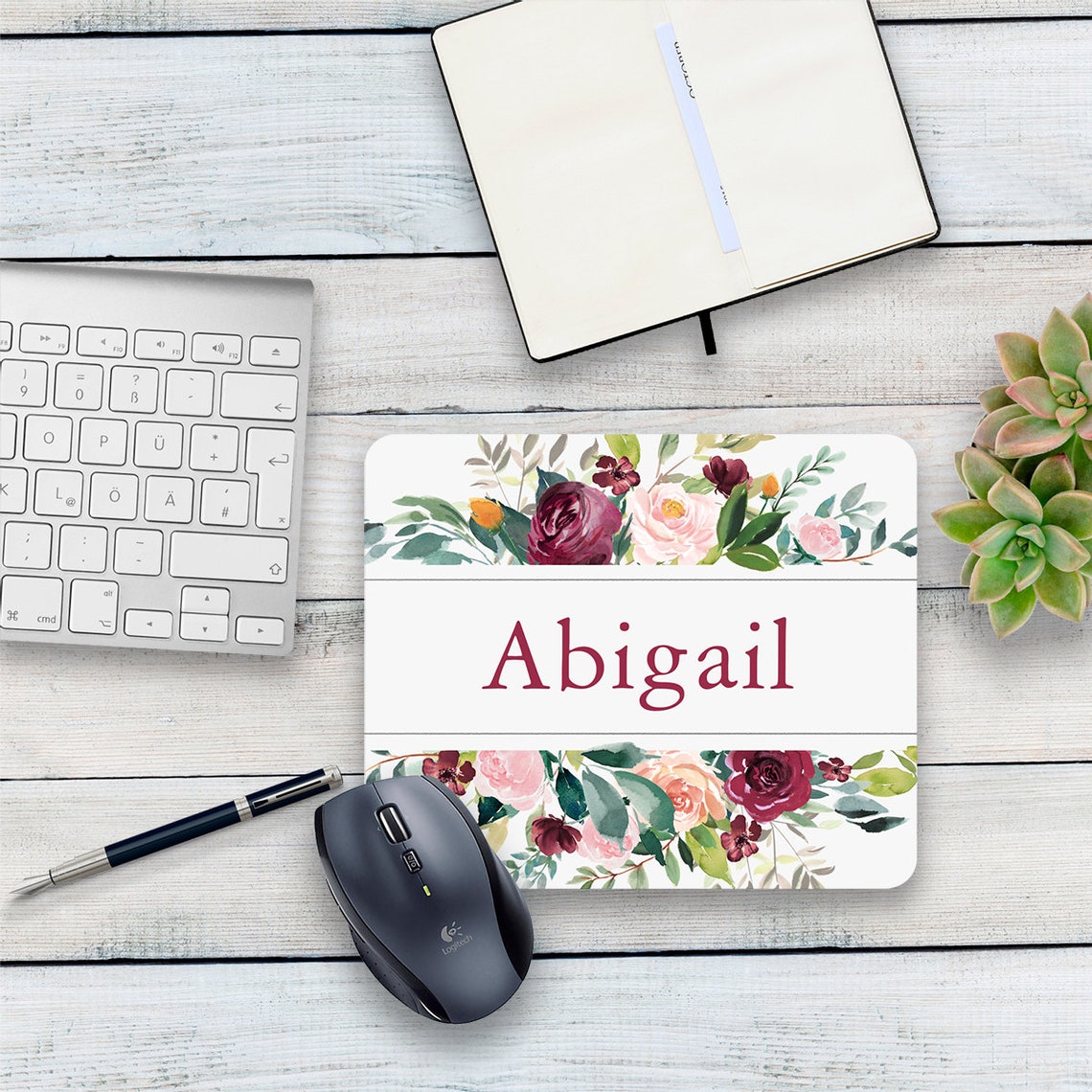 Personalized Mouse Pad Floral Mouse Pad Personalized Office - Etsy
