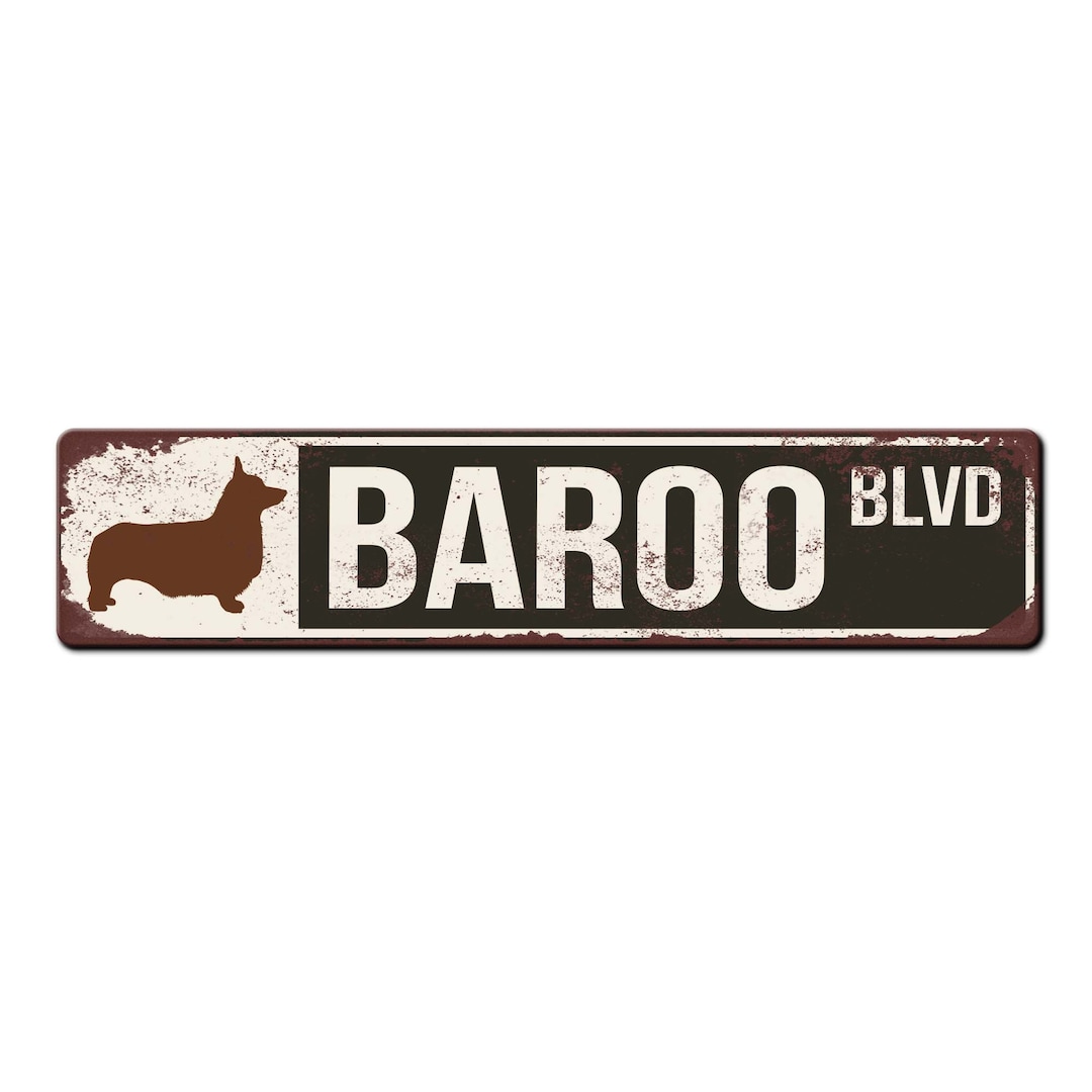 Funny Corgi Metal Sign - Baroo Blvd Cute Corgi Gift - Corgi Lover Gift ...