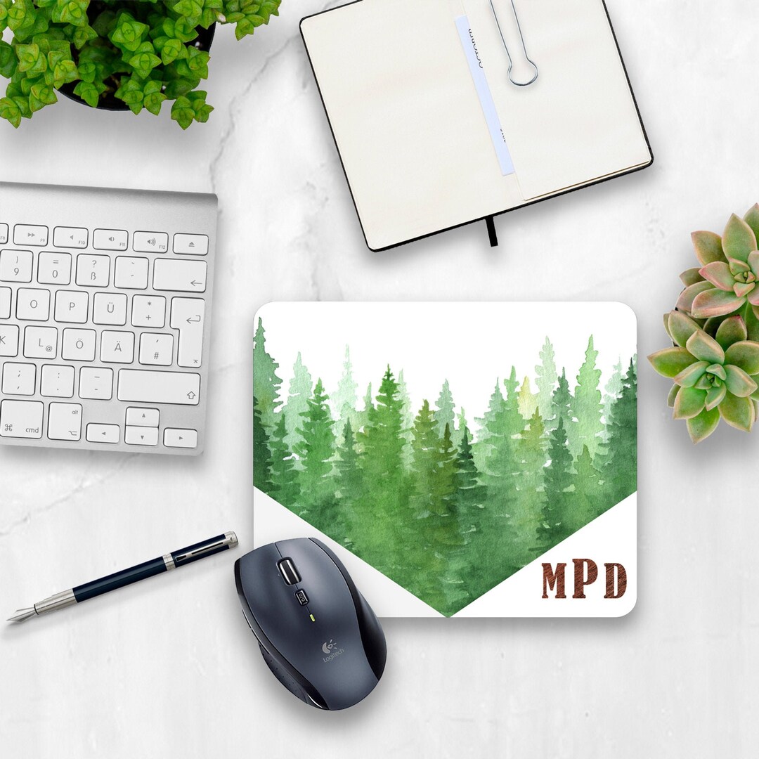 Wilderness Forest Mouse Pad - Monogramed Home Office Desk Accessories ...