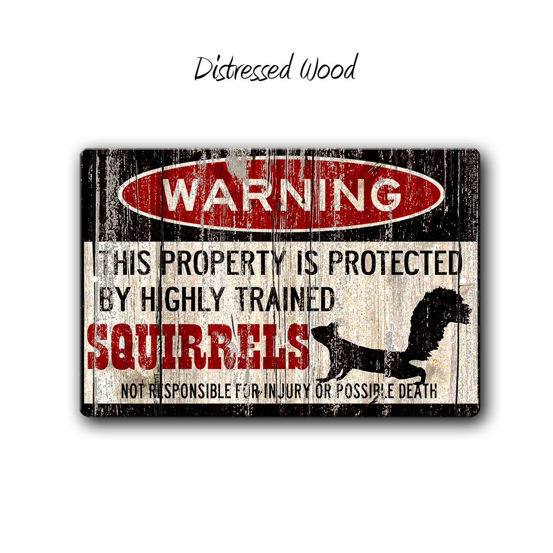 Squirrel Signfunny Metal Signsprotected by - Etsy