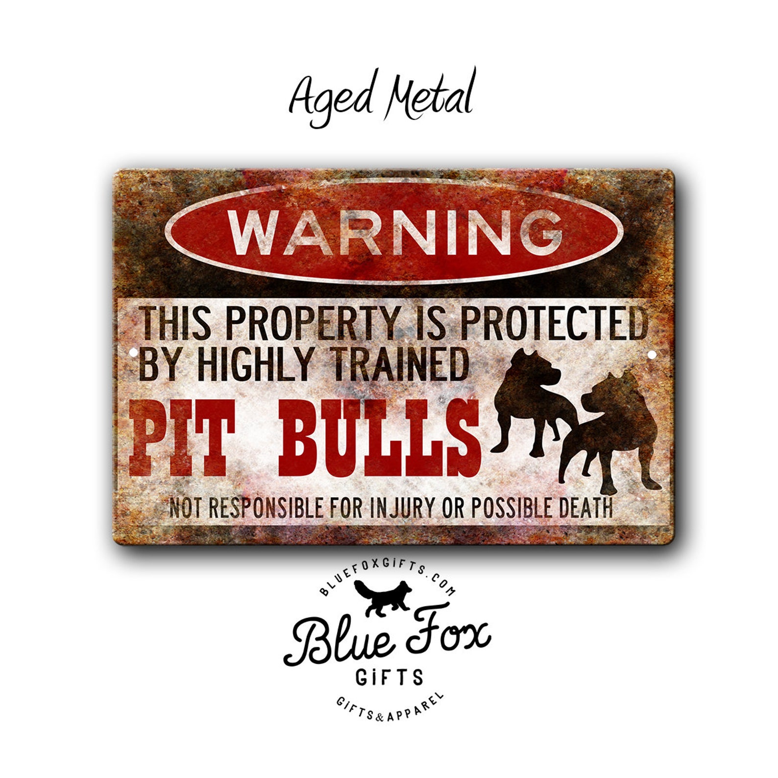 Pit Bull Sign Funny Metal Signs Dog warning Sign Pit Bull - Etsy Italia