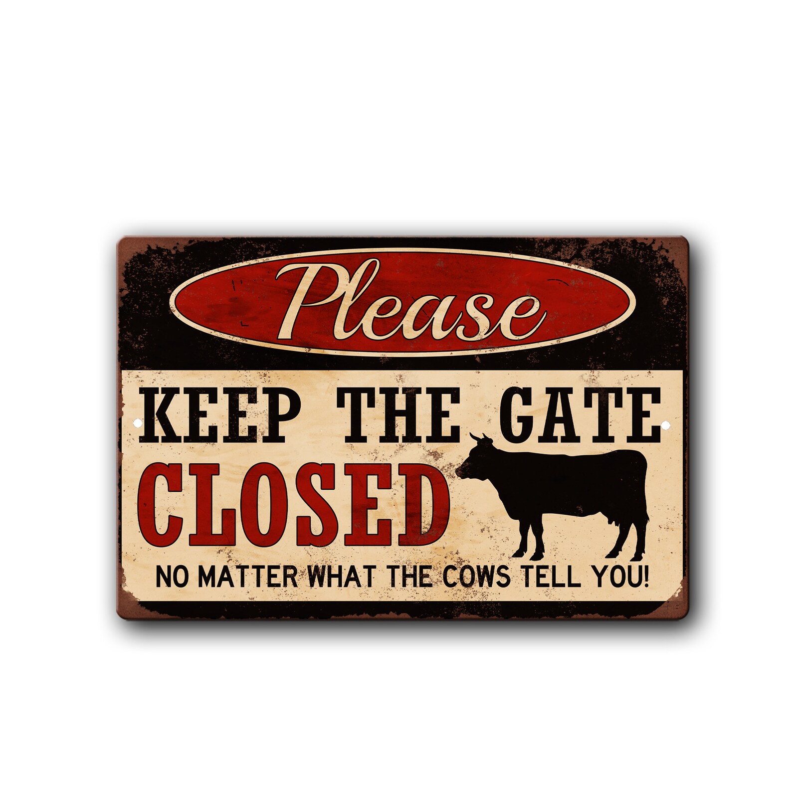 Cow Sign Keep Gate Closed Metal Sign for Cows. Barn Fence - Etsy