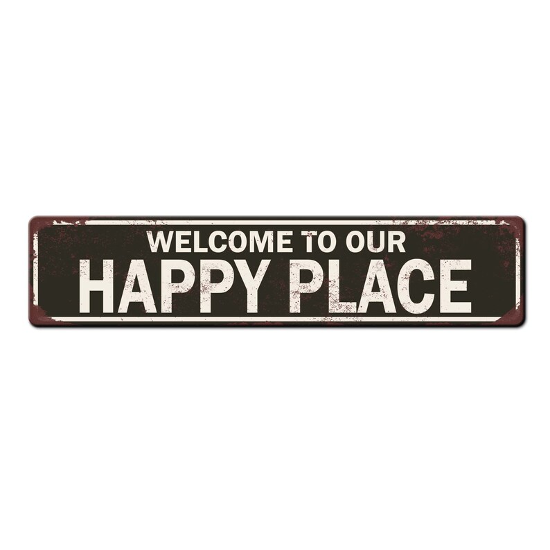 Welcome to Our Happy Place - Camper Sign Décor - Garden Signs - Cabin ...