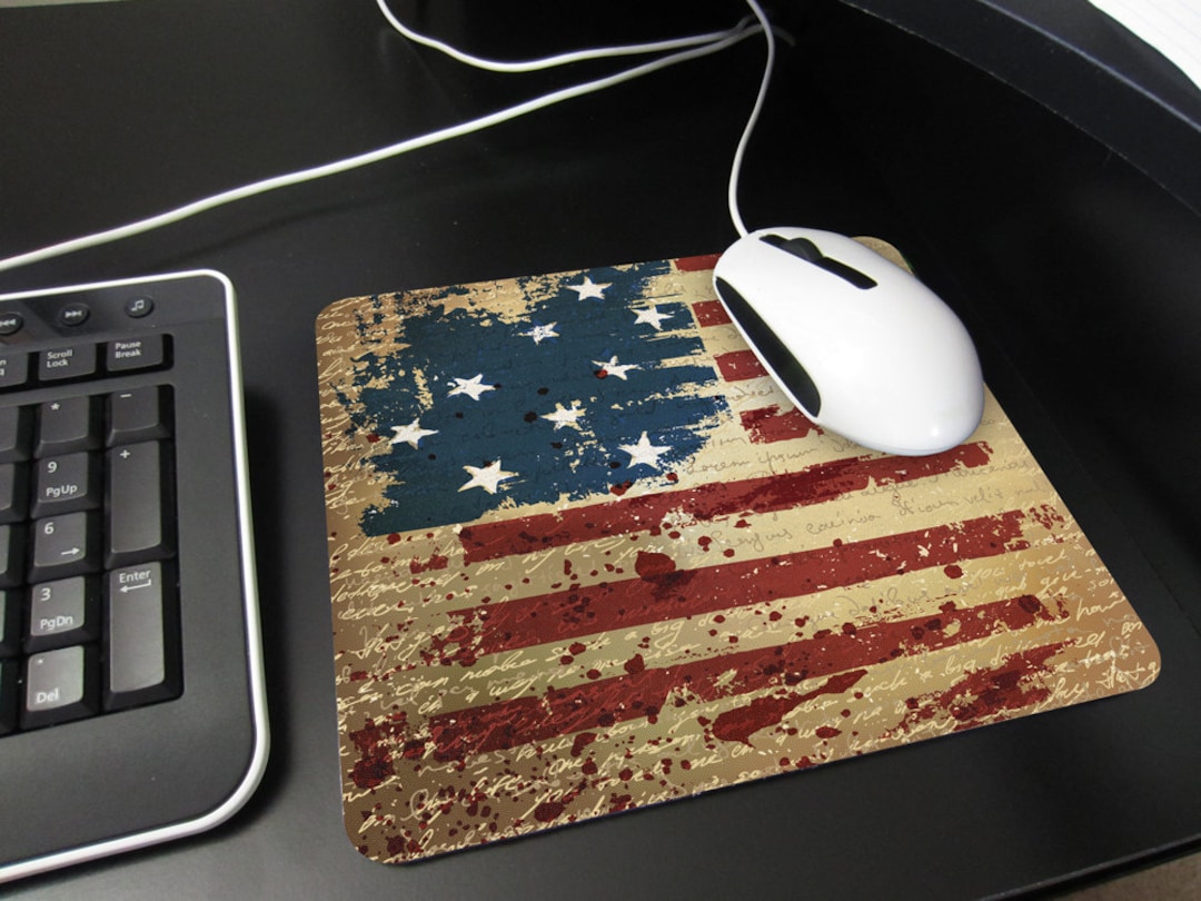Mouse Pad American Flag With Declaration in Background Custom Office ...