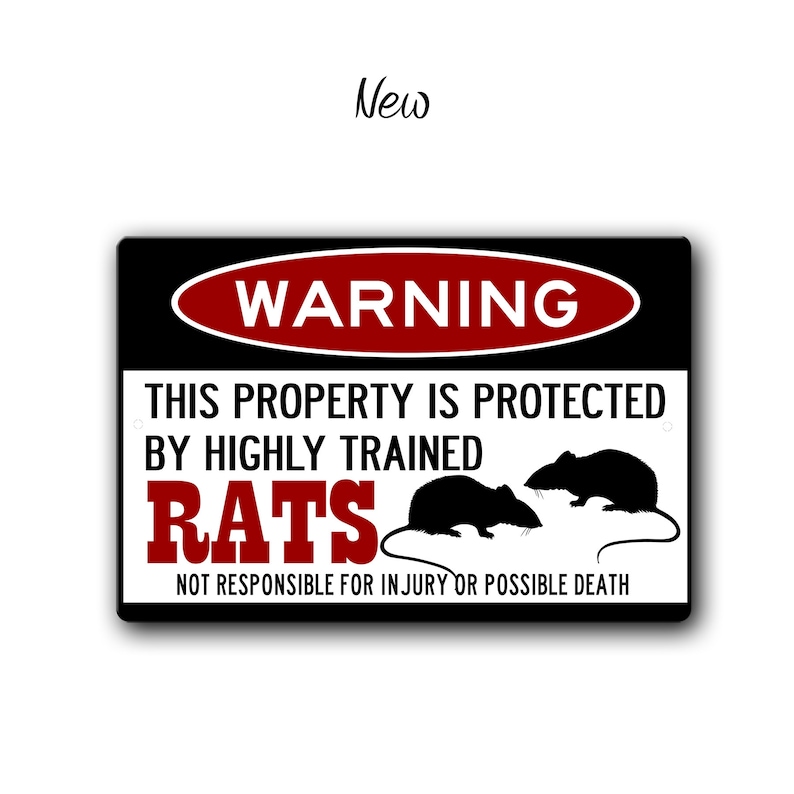 Funny Rats Metal Sign - Property Protected by Highly Trained Rats - Etsy