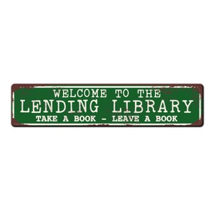 Lending Library Sign - Reading Community Share Library Sign - Book ...
