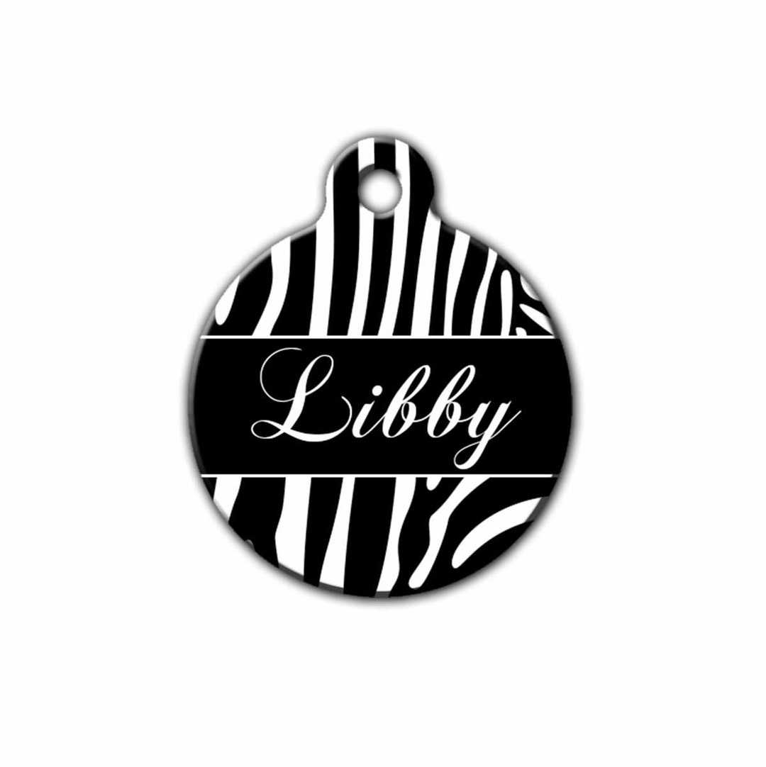 Custom Dog Tag, Girl Dog ID Tag,zebra,animal Print,personalized Pet Tag ...