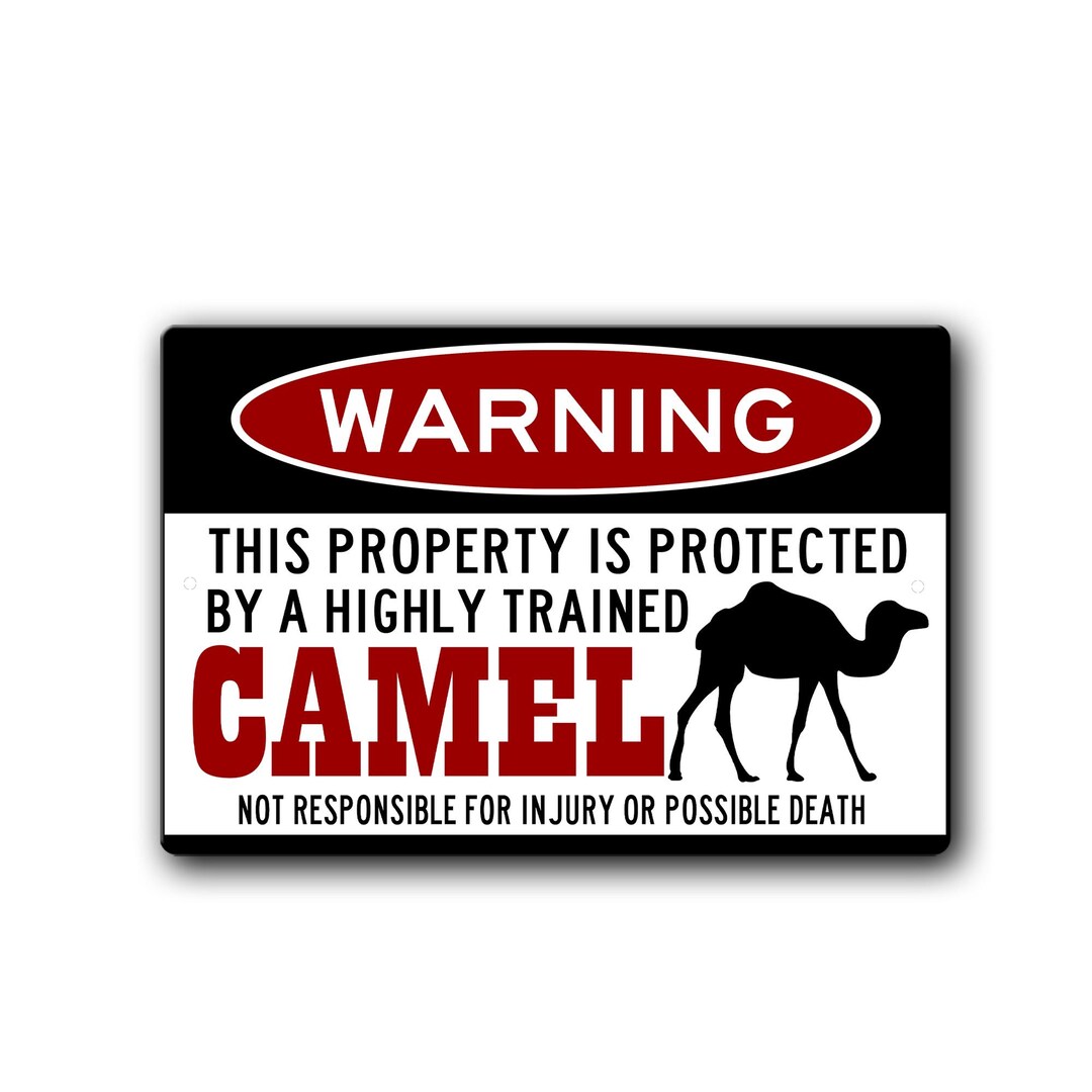 Camel Warning Sign Funny Camel Lover Gift Camel Metal Sign Camel Garage ...