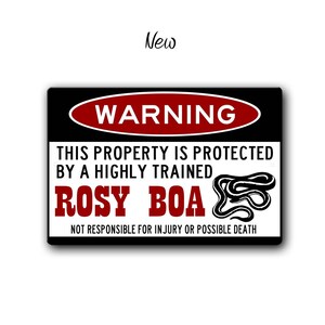 Rosy Boa Sign,funny Metal Signs,boa Accessories,snake Warning Sign,pet ...
