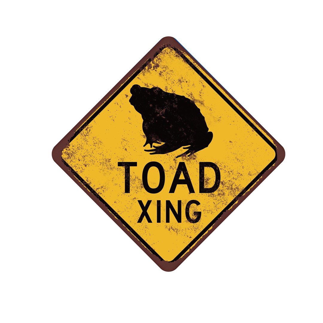 Toad Xing Sign - Garden Toad Crossing Sign - Cute Garden Sign - Toad ...