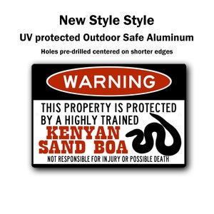 Kenyan Sand Boa Warning Sign, Funny Metal Snake Decor - Etsy
