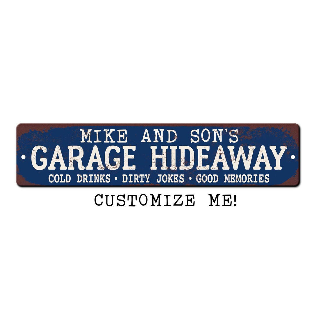 Custom Personalized Garage Hideaway Sign - Funny Garage Sign - Funny ...