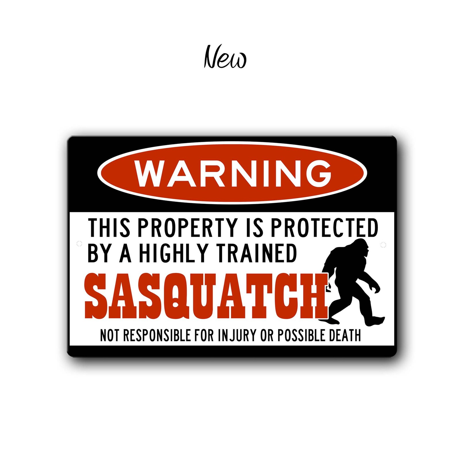 Sasquatch Bigfoot Warning Metal Folklore Sign, Funny Sasquatch Camping ...