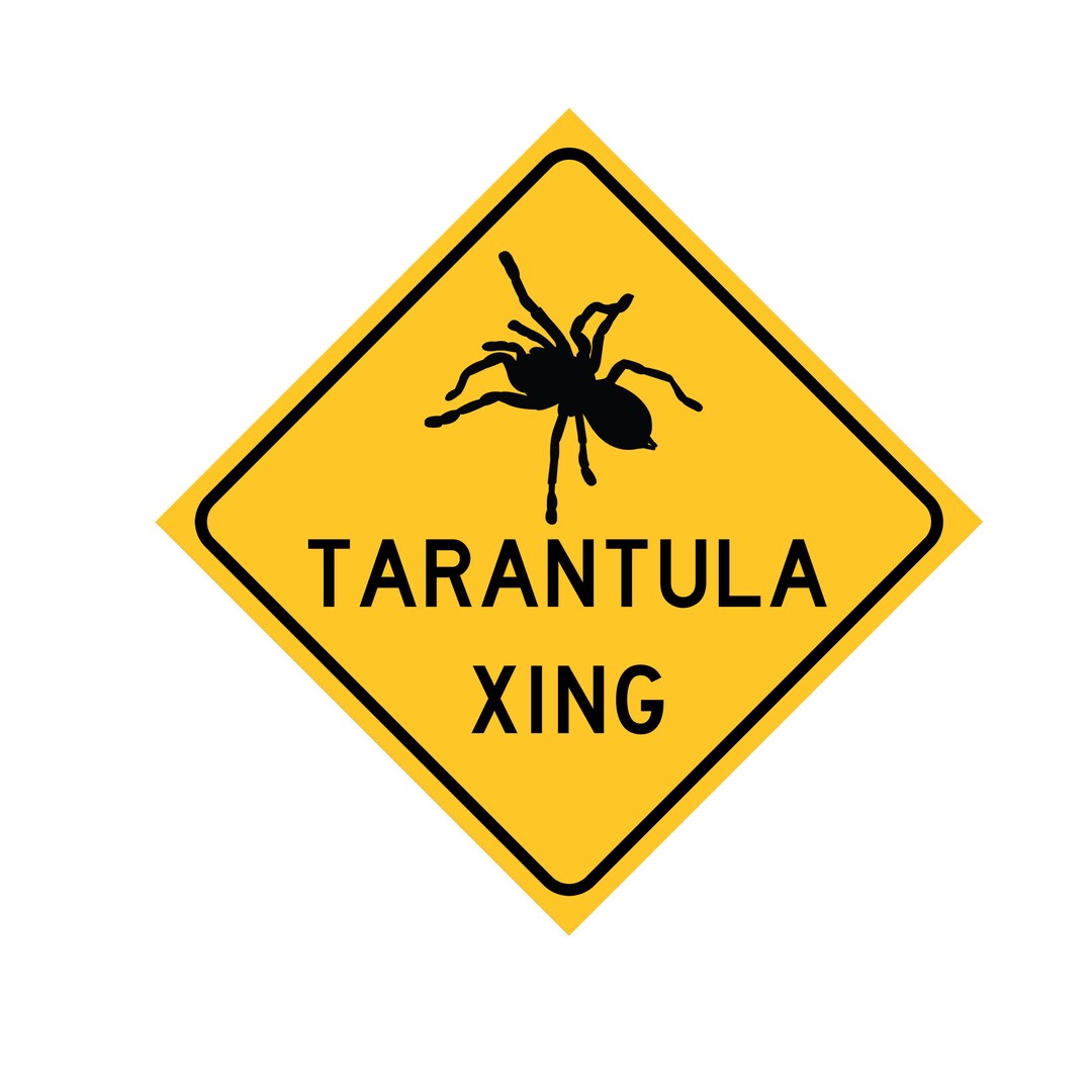 Tarantula Crossing Sign, Tarantula Caution Sign, Tarantula Keeper Gift ...