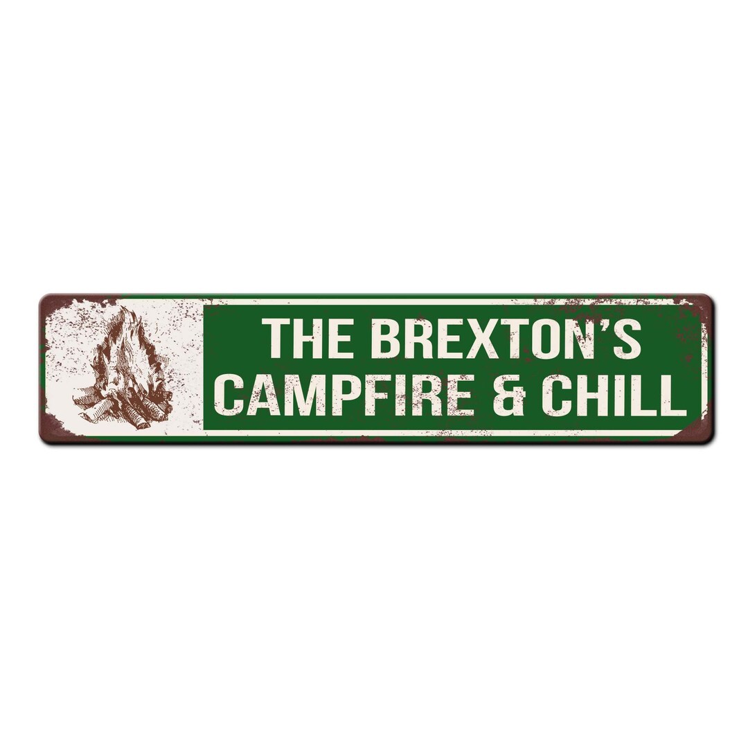 Personalized Metal Campfire Sign - Camper Sign - Campfire Pit Sign ...
