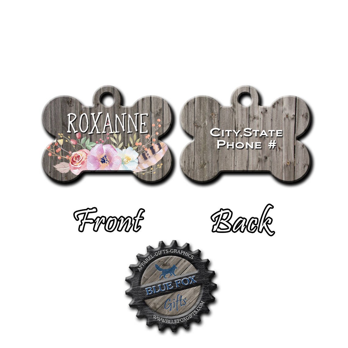 Rustic Dog Tag for Dogsfloral Dog Tagtrendy Pet Tagssummer | Etsy