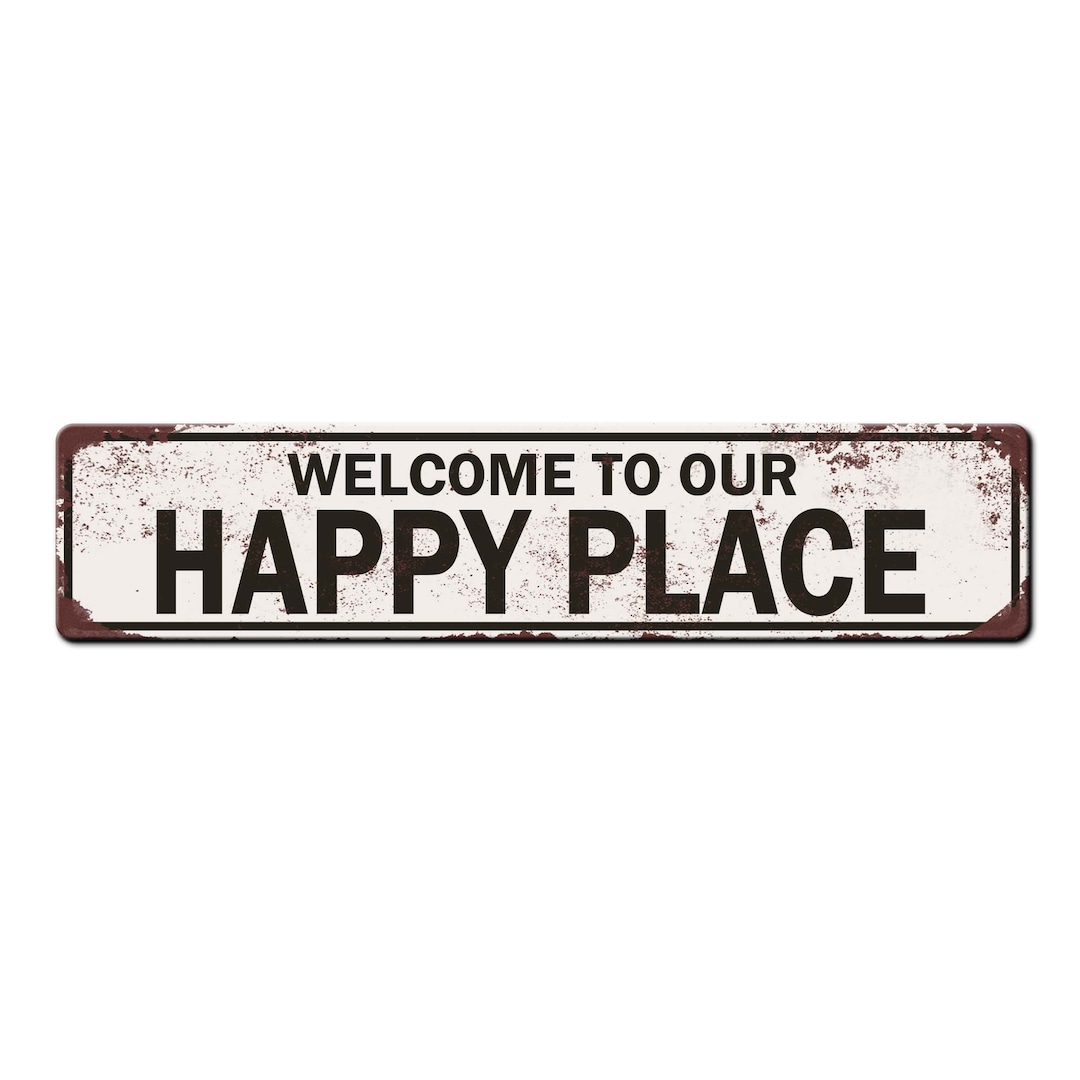 Welcome to Our Happy Place - Camper Sign Décor - Garden Signs - Cabin ...