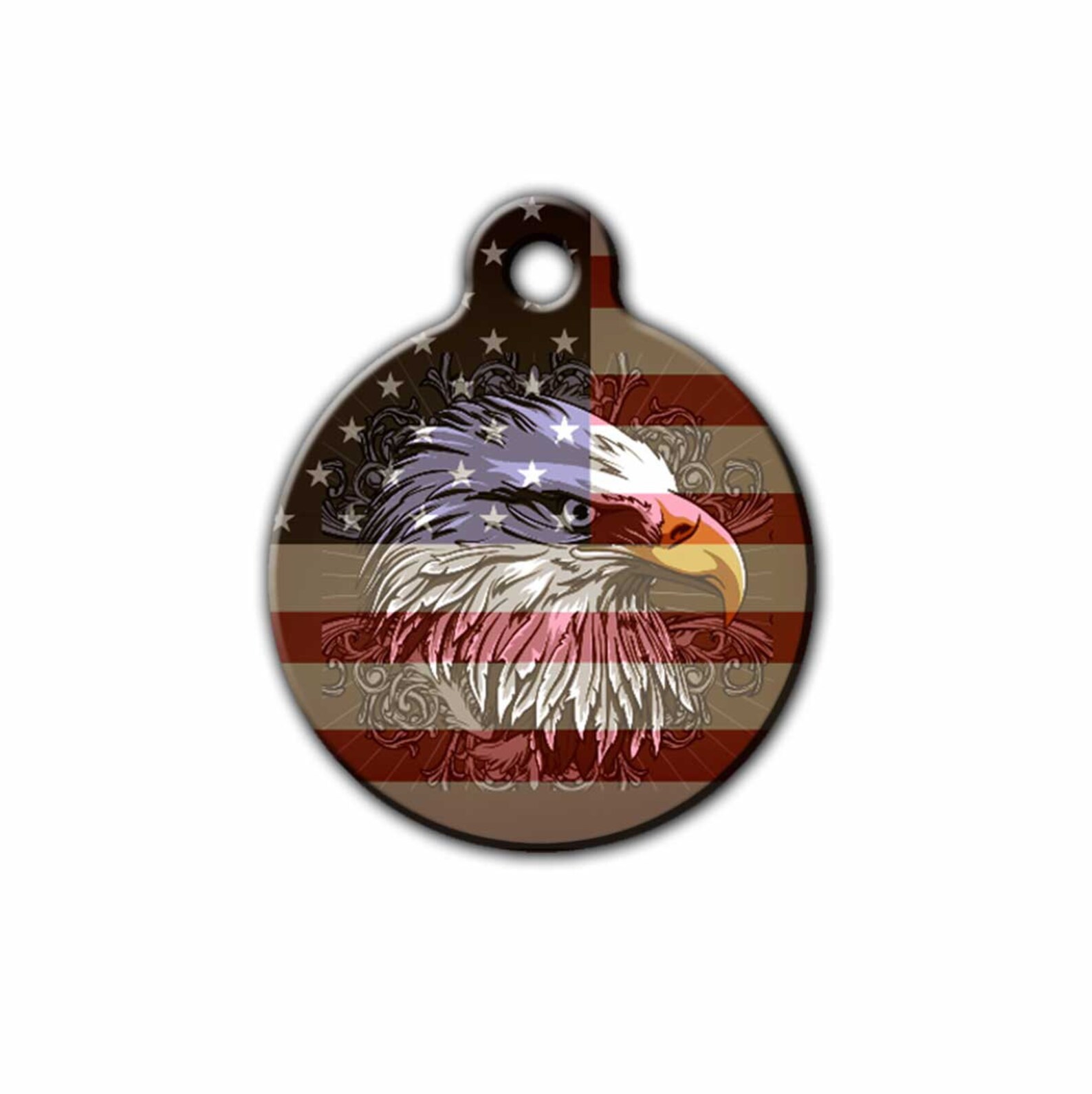 Patriotic Pet Tagamerican Flagvintage ID Tagdog - Etsy