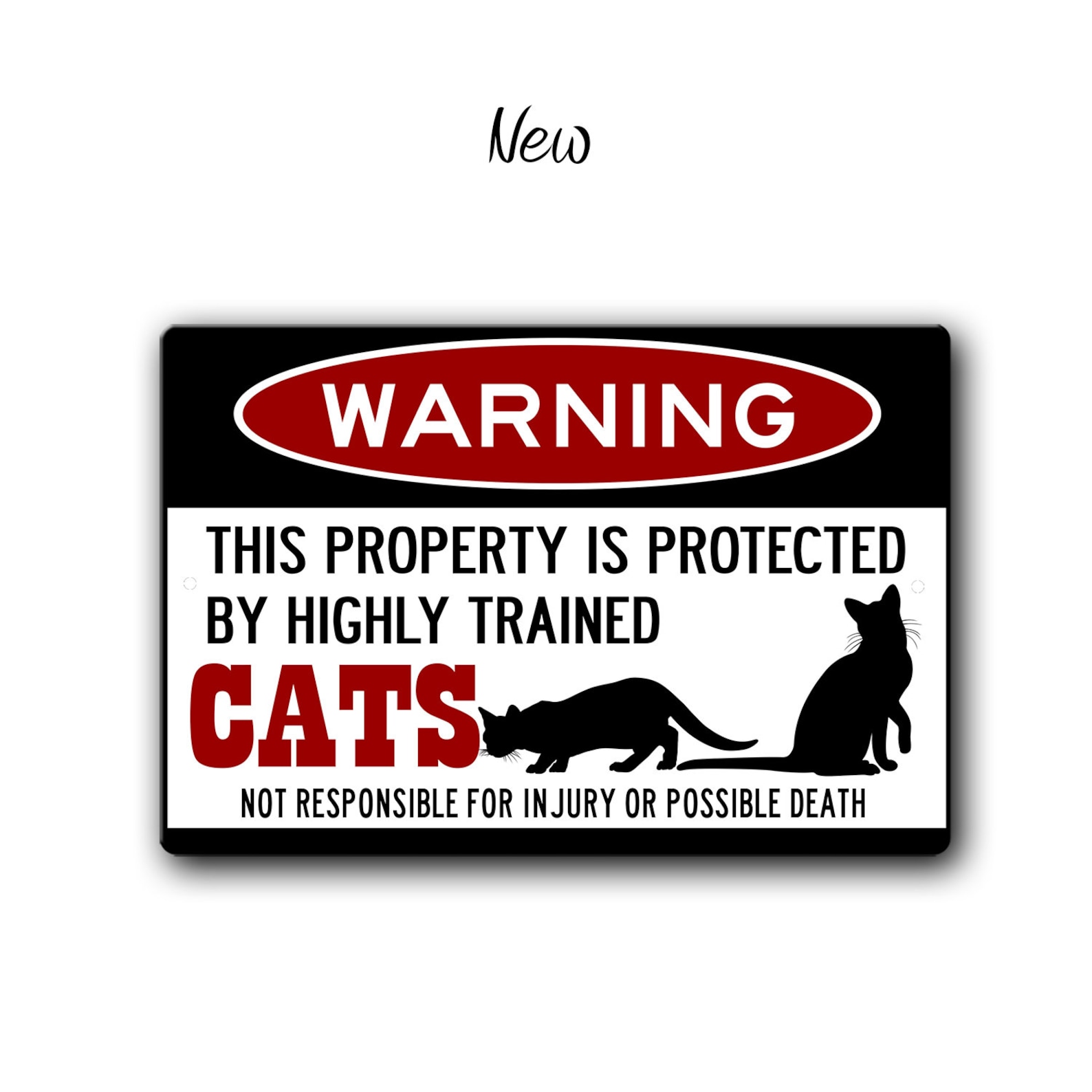 Cat Sign,funny Metal Signs,cat Warning Sign,cat Lady Sign,warning Sign ...