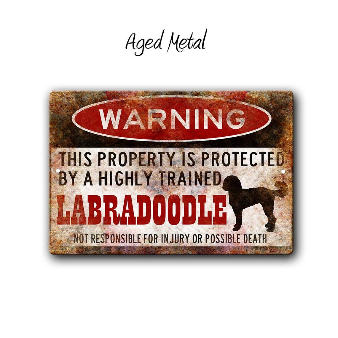 Labradoodle Signfunny Metal Signsdog Warning | Etsy