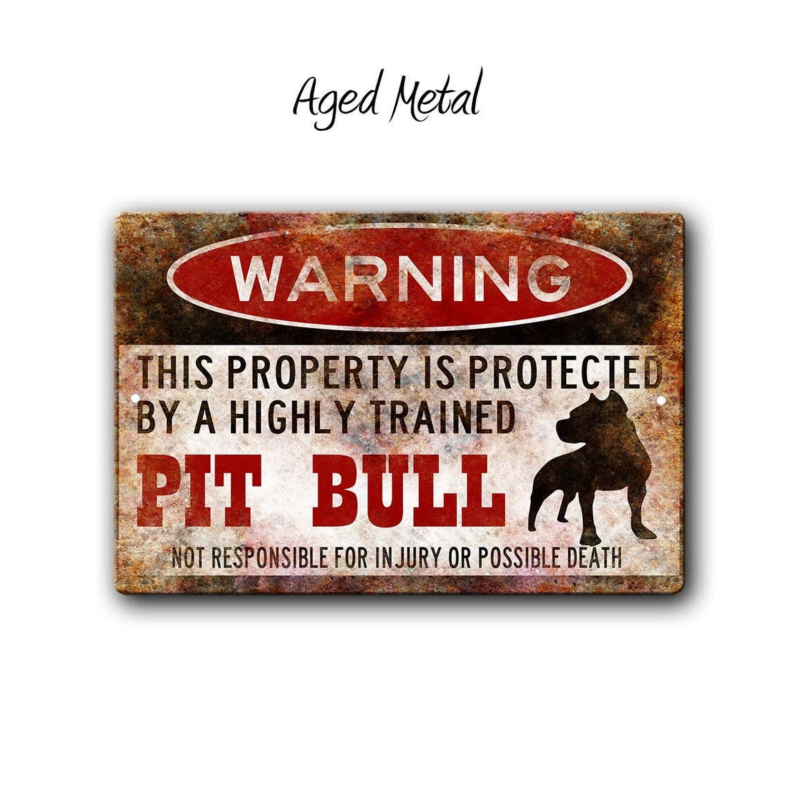 Pit Bull Sign,funny Metal Signs,dog Warning Sign,funny Dog Sign,pit ...