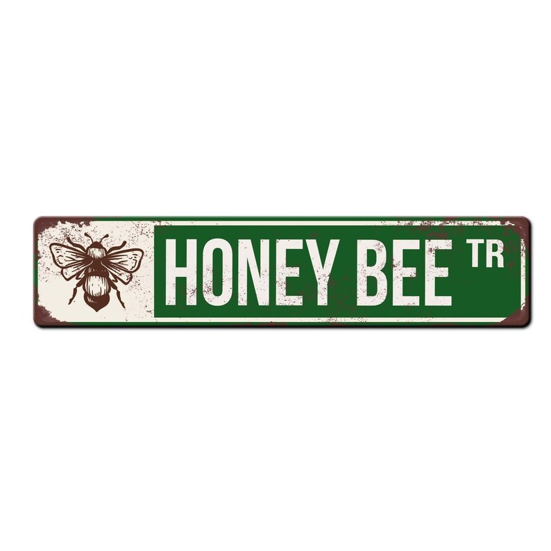 Honey Bee Trail Metal Sign Apiary Sign Honey Bee Sign - Etsy