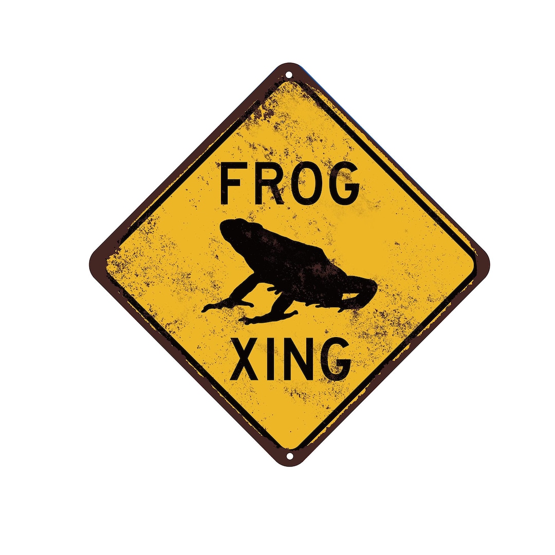 Frog Crossing Sign - Frog Pond Sign - Frog Owner Gift - Frog Outdoor ...