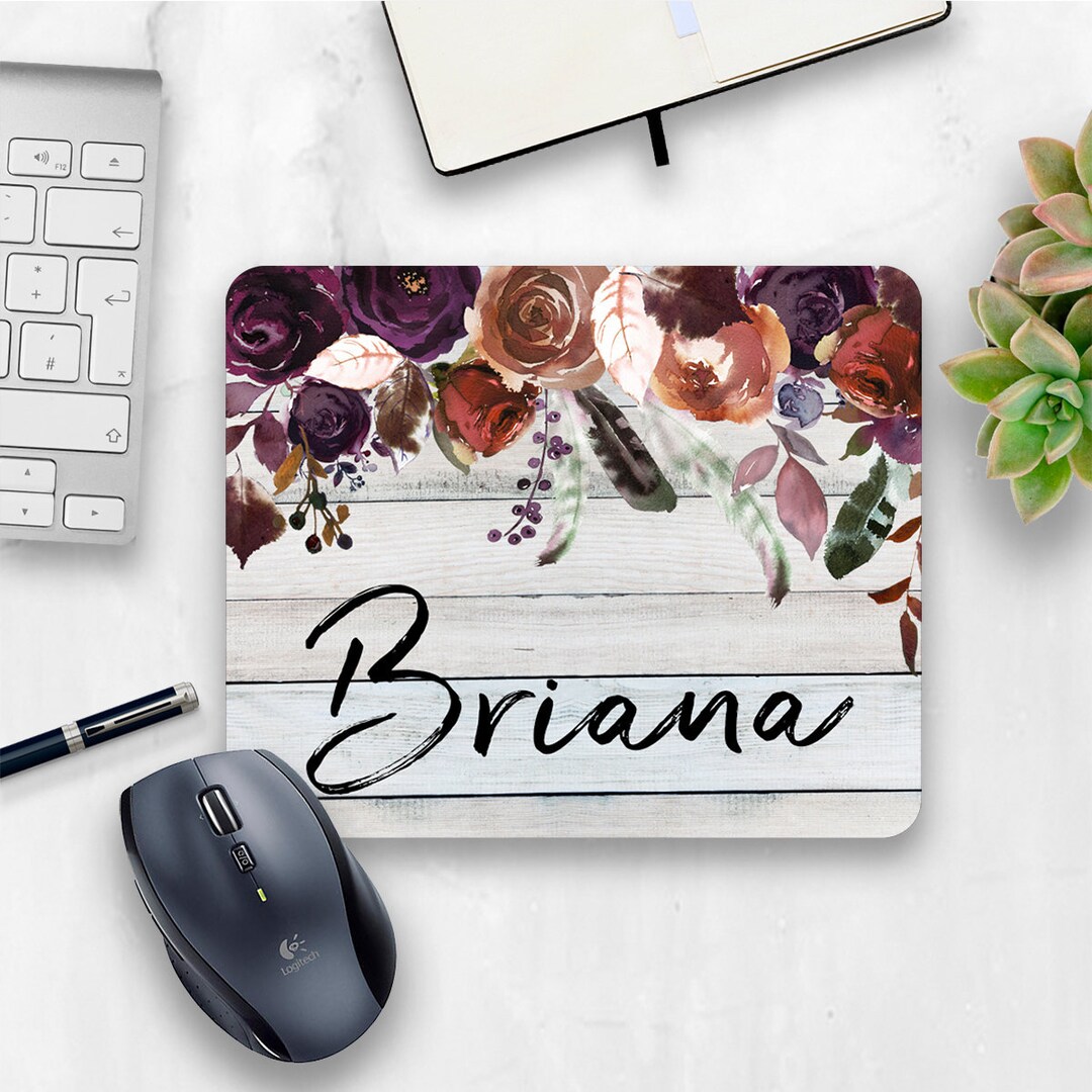 Country Chic Office Decor| Rustic Floral Mouse Pad| Rustic Office ...