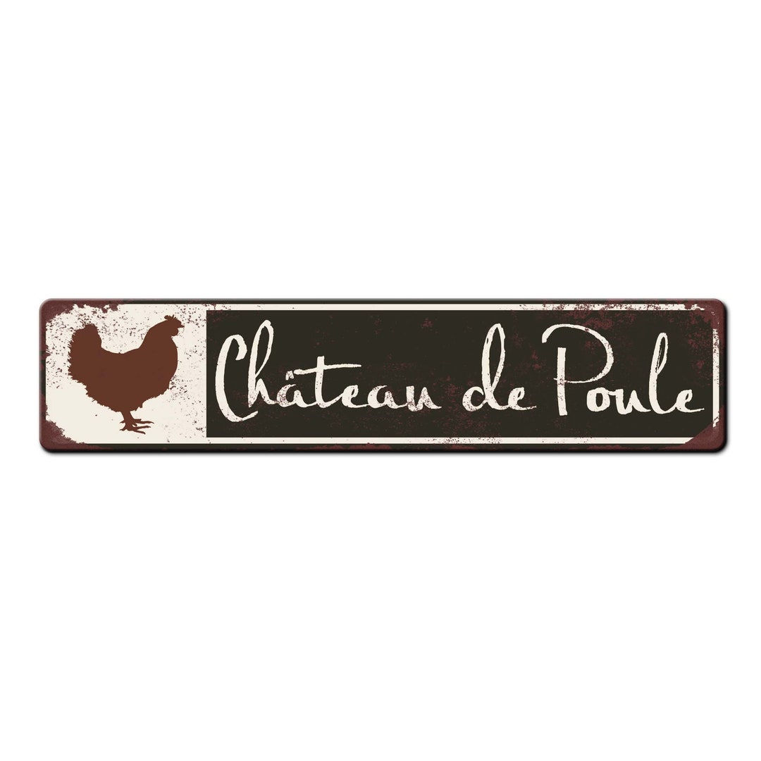 Pretty Chicken Coop Metal Outdoor Sign - Hens Palace French Fancy ...