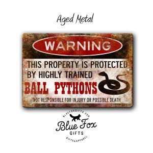 Ball Pythons Sign,funny Metal Signs,ball Pythons Accessories,snake ...