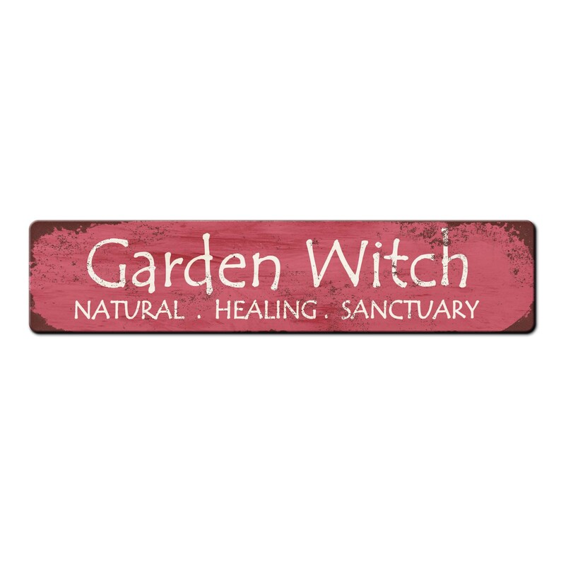 Garden Witch Metal Garden Sign - Garden Gate Sign - Medicinal Herb Sign ...