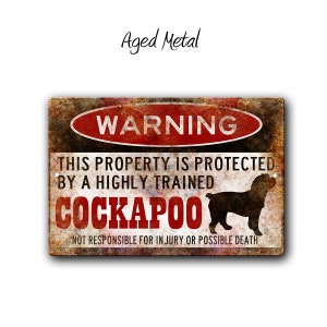 Cockapoo Sign,funny Metal Signs,dog Warning Sign,funny Dog Sign ...