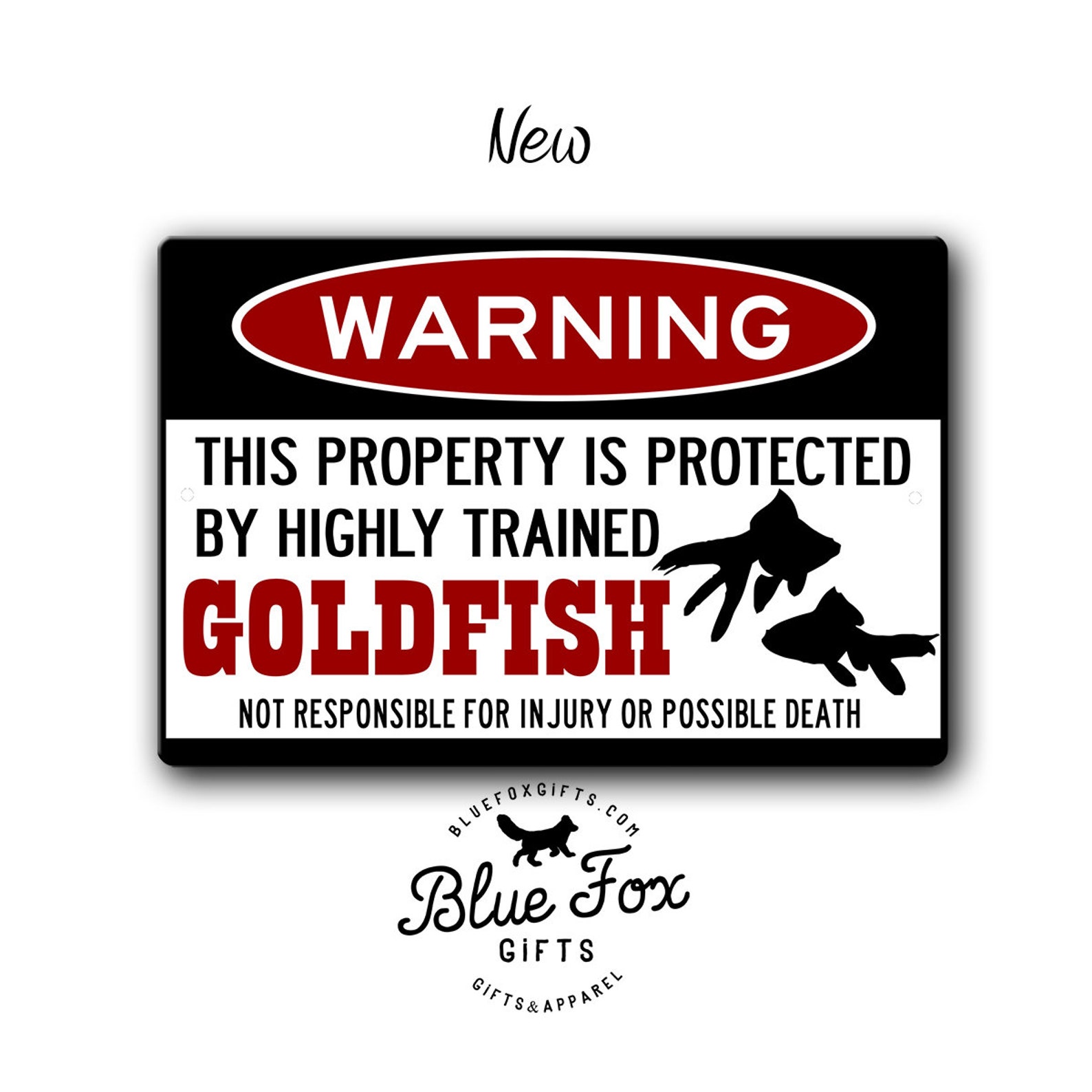 Goldfish Signfunny Metal Signfish Warning Signgoldfish - Etsy