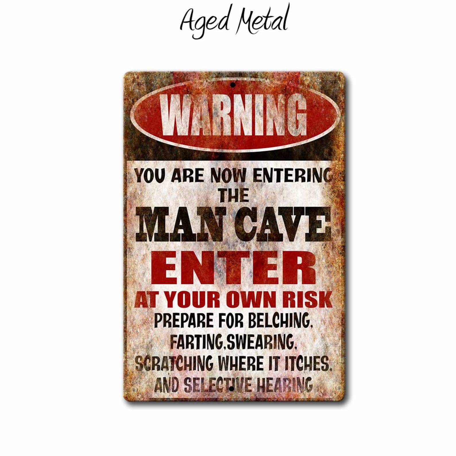 Man Cave Signfunny Metal Signmancaveman Warning Signgift - Etsy