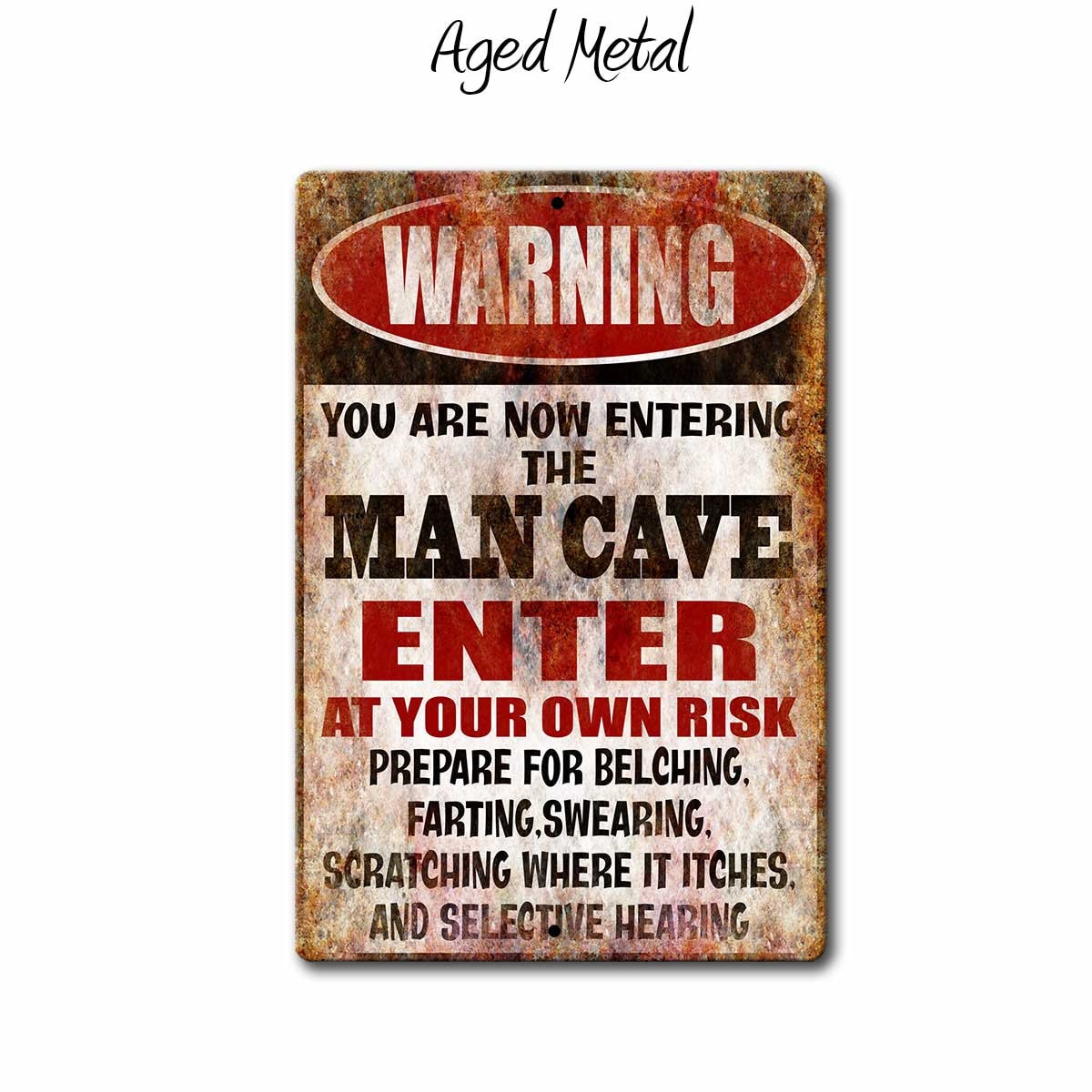 Man Cave Sign,funny Metal Sign,mancave,man Warning Sign,gift for Him ...