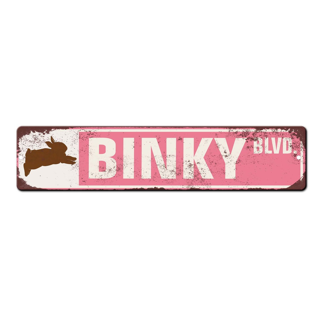 Funny Binky Blvd Rabbit House Sign - Bunny House Sign - Funny Bunny Run ...