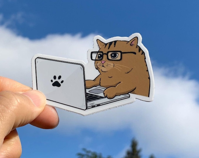 Cat Sticker for Laptop Stickers for Hydroflask Compurrter | Etsy
