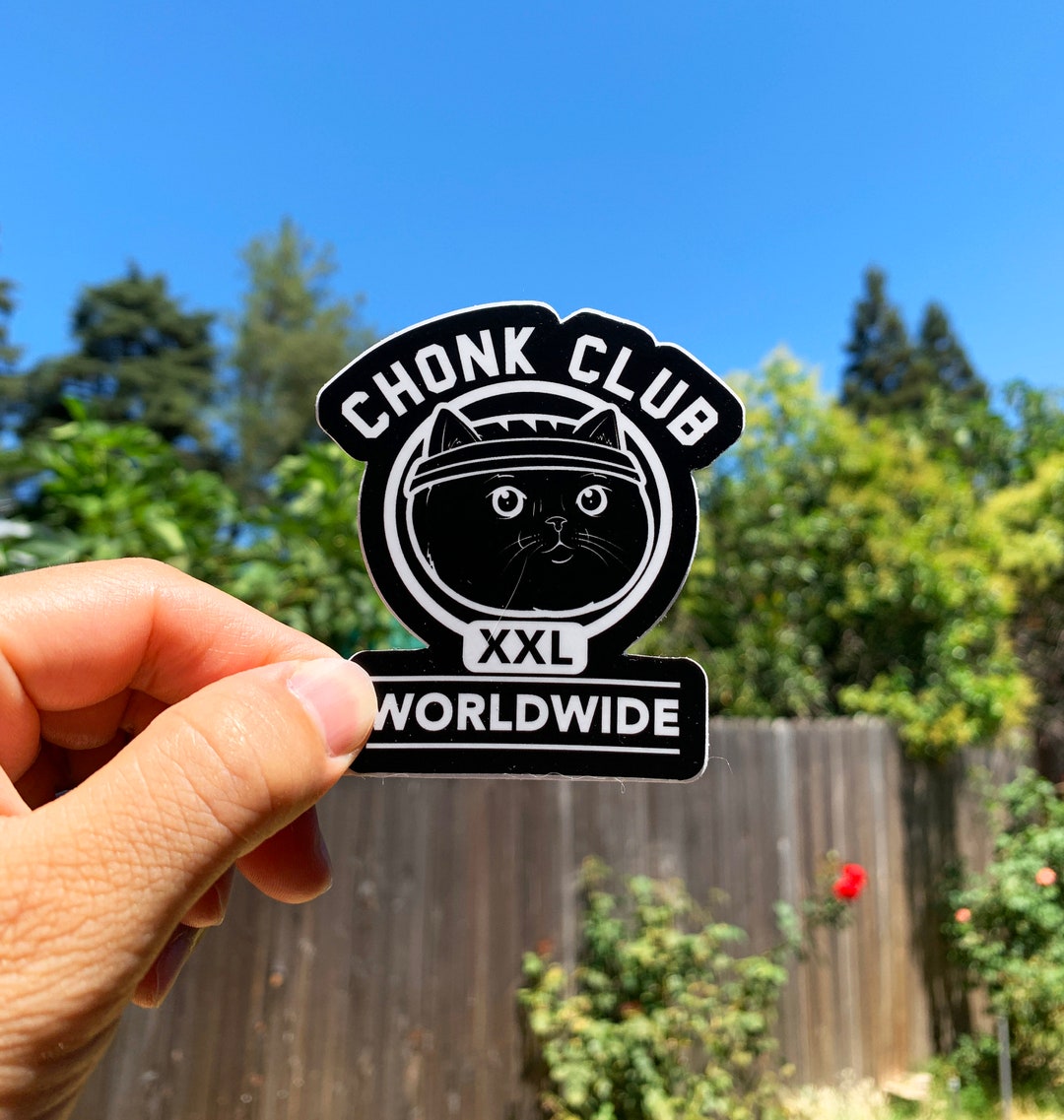 CHONK CLUB Sticker for Laptop, Stickers for Hydroflask, Gym Cat Sticker ...