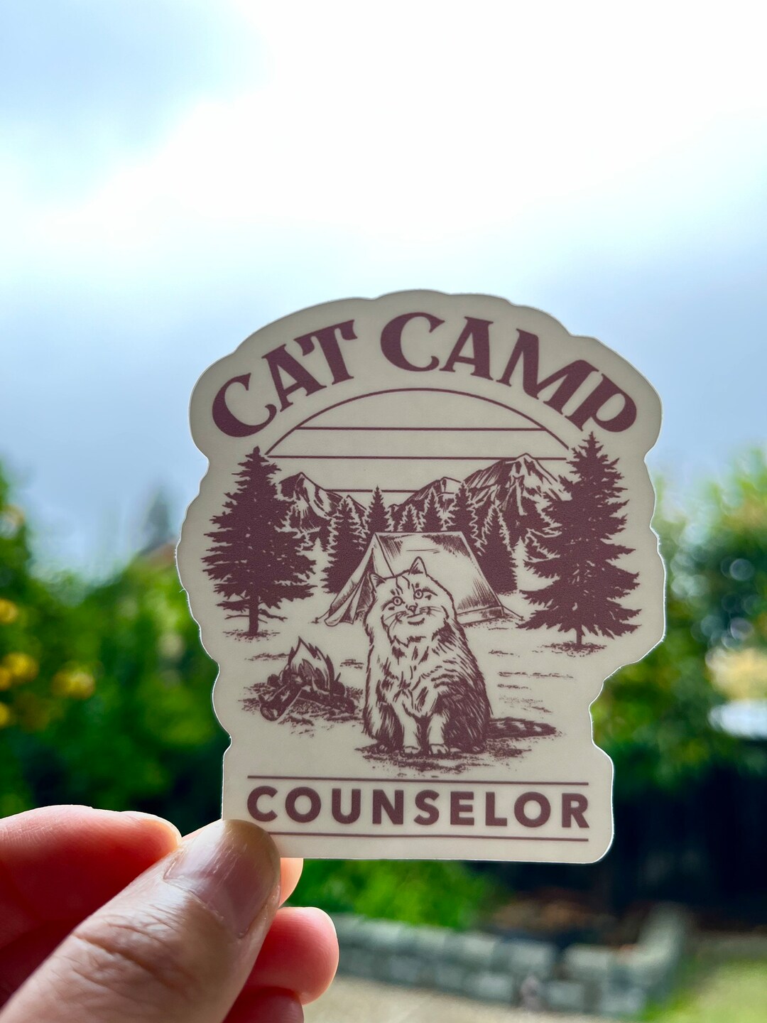 Cat Camp STICKER, Cat Sticker for Laptop, Stickers for Hydroflask ...