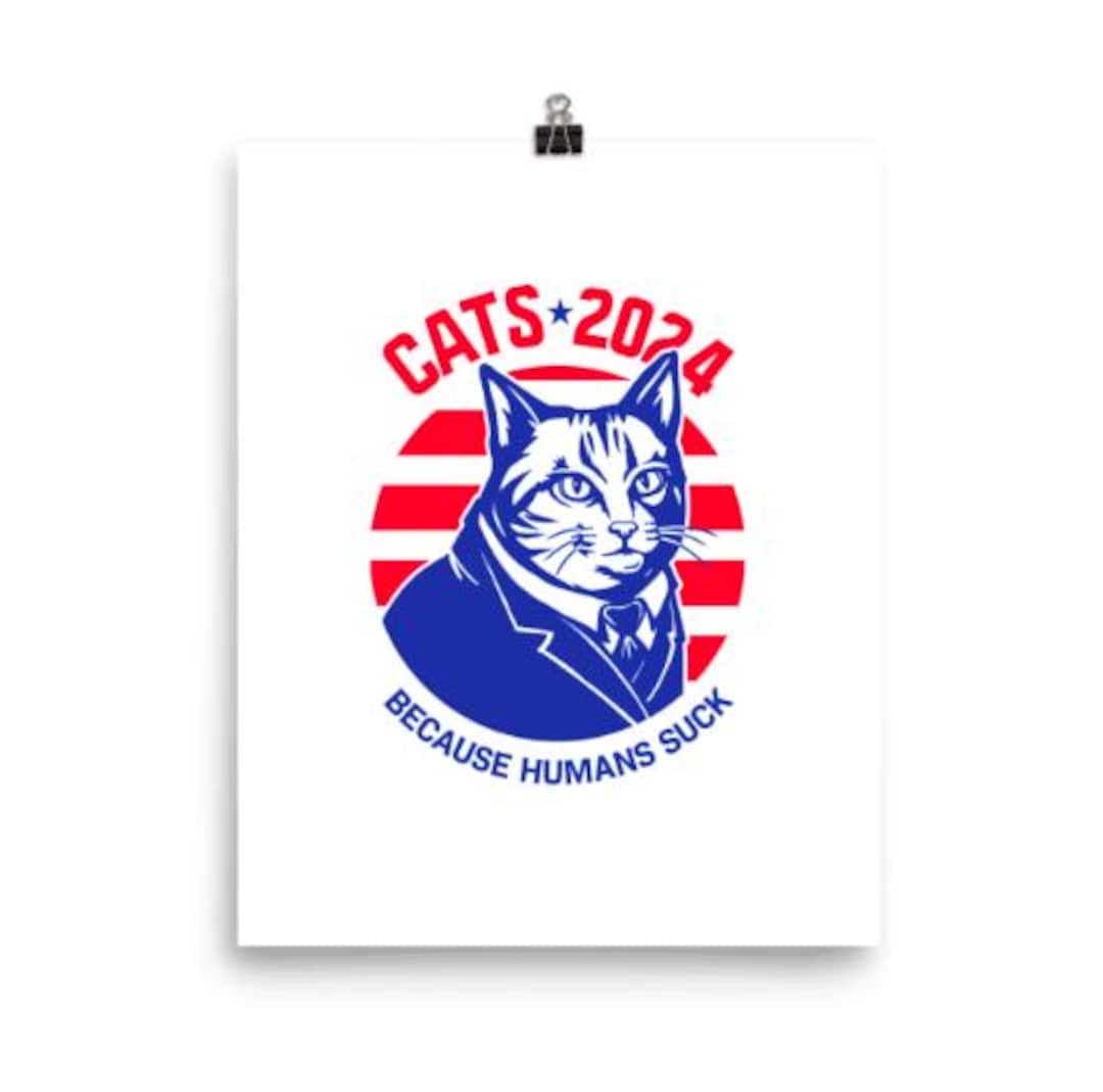 Cats 2024 Poster, President Cat Poster, Vintage Kitty Poster, Funny ...
