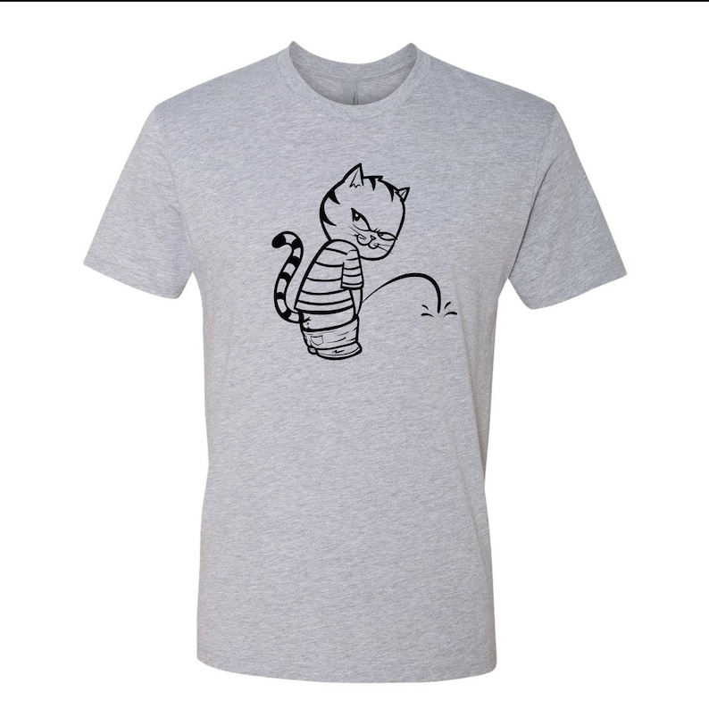 Cat - Calvin Peeing Shirt - Men's T-shirt, Funny Cat T-shirt, Cat Lover ...