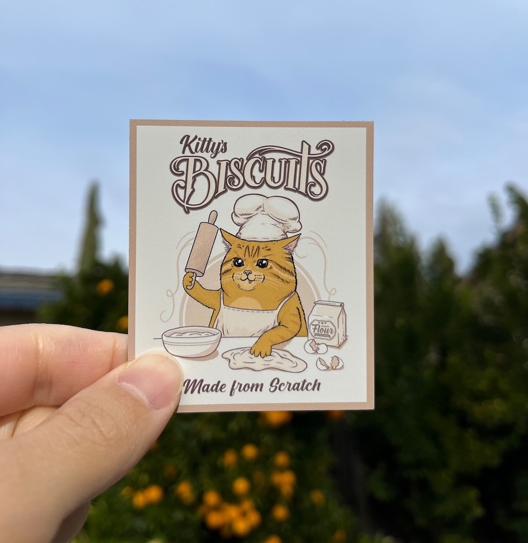 Kitty Biscuits MAGNET, Cat Magnet for Fridge, Magnet for Car, Vintage ...